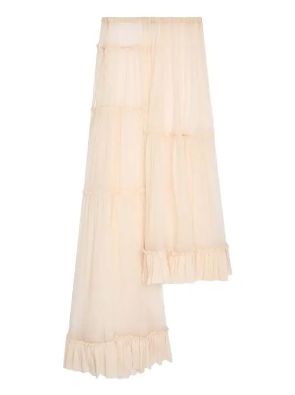 Dries Van Noten Tiered Ruffled Maxi Skirt - Nude