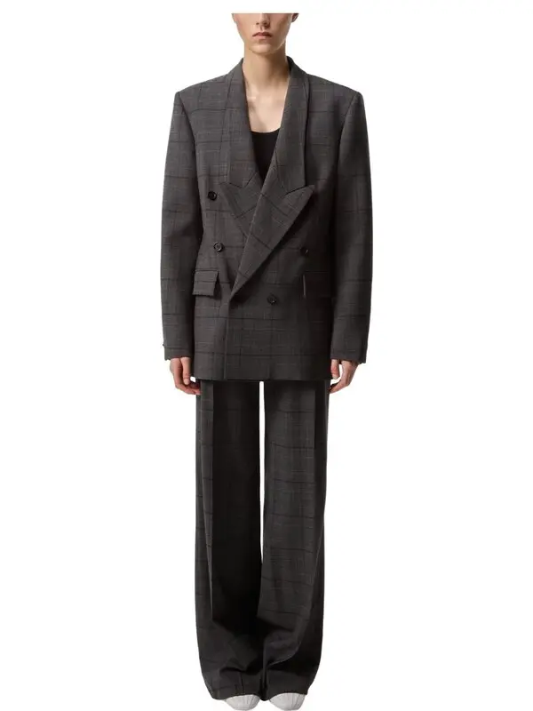 Coperni Double-breasted Tailored Jacket With Notch Lapel And Buckle Detail - Grey