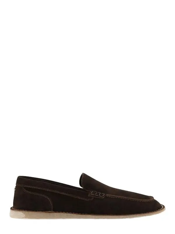 Dolce & Gabbana Dg Logo Plaque Loafers - Brown