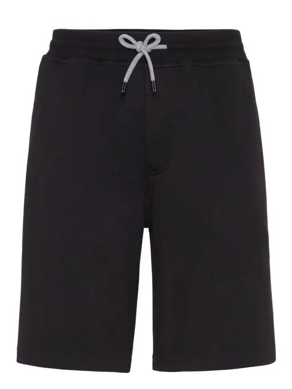 Brunello Cucinelli Drawstring Straight Leg Bermuda Shorts - Black