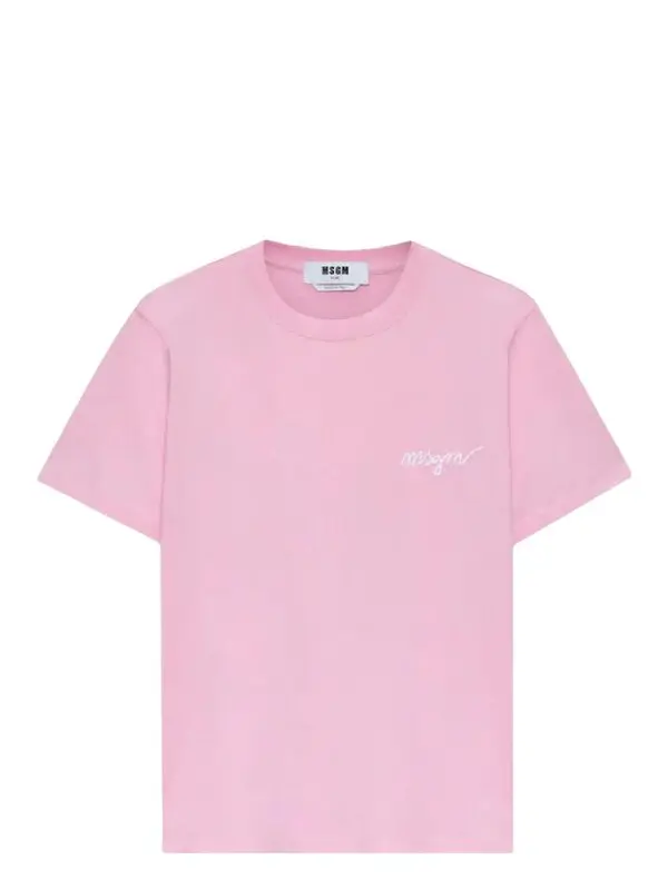 MSGM Short Sleeve Crewneck T-shirt - Pink