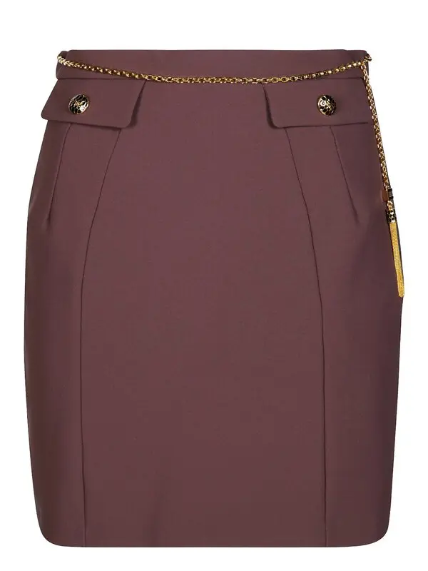 Elisabetta Franchi Chain Embellished Mini Skirt - Red