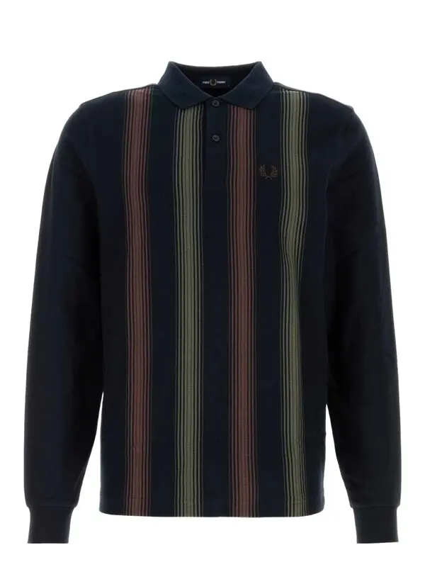 Fred Perry Ombre Stripe Long-sleeve Polo Shirt - Black