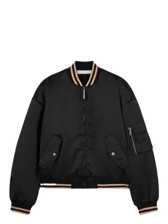 Palm Angels Logo Bomber Jacket - Black-pink