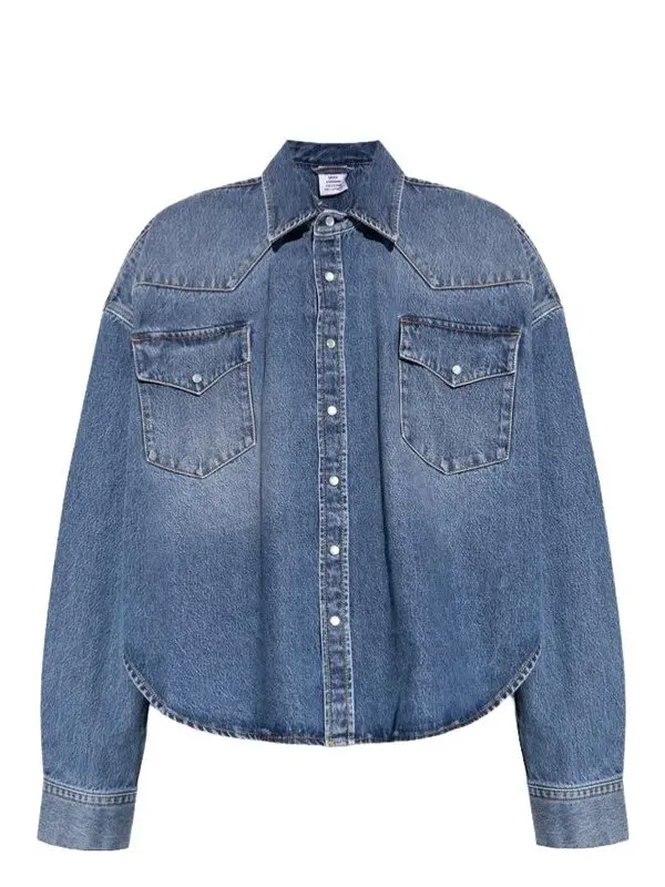 Vetements Long-sleeved Denim Shirt - Blue