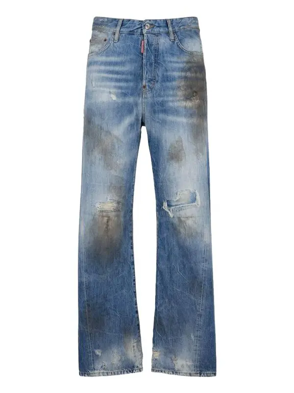 Dsquared2 Light Dirty Wash Loose Twist Jeans - Blue
