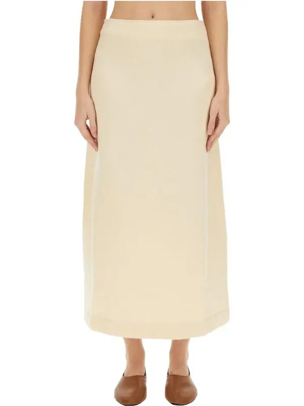 JIL SANDER High-low Hem Midi Skirt - Nude