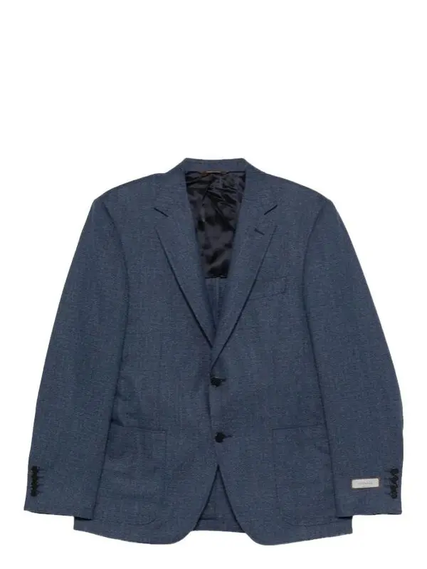 Canali Long-sleeved Suit Jacket - Blue