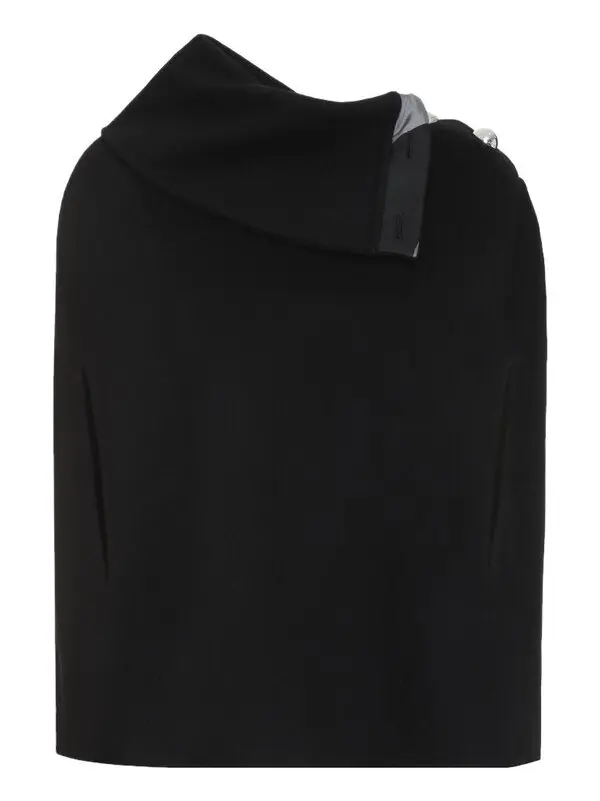 Emilio Pucci Folded-edge Ribbed Poncho - Black