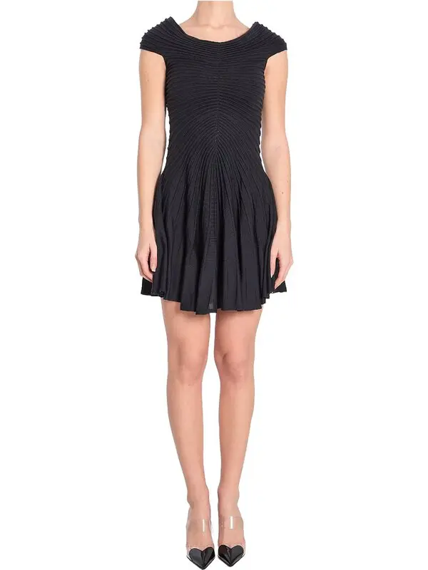 Alaïa V-neck Knitted Dress - Antracite