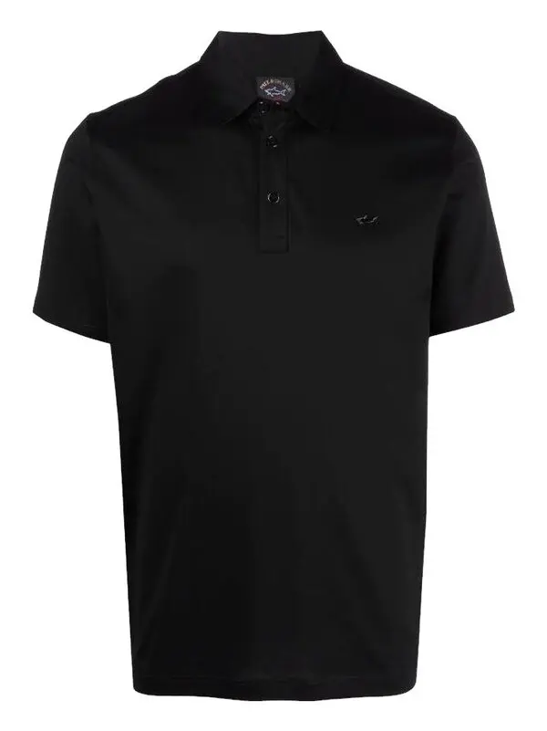 PAUL  SHARK Embroidered-logo Polo Shirt - Black