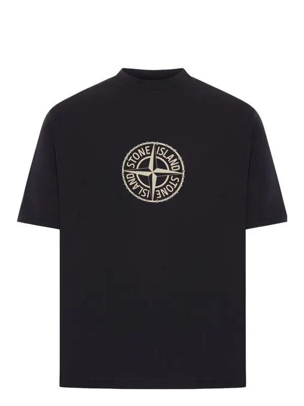 Stone Island Compass Printed Regular-fit T-shirt - Black