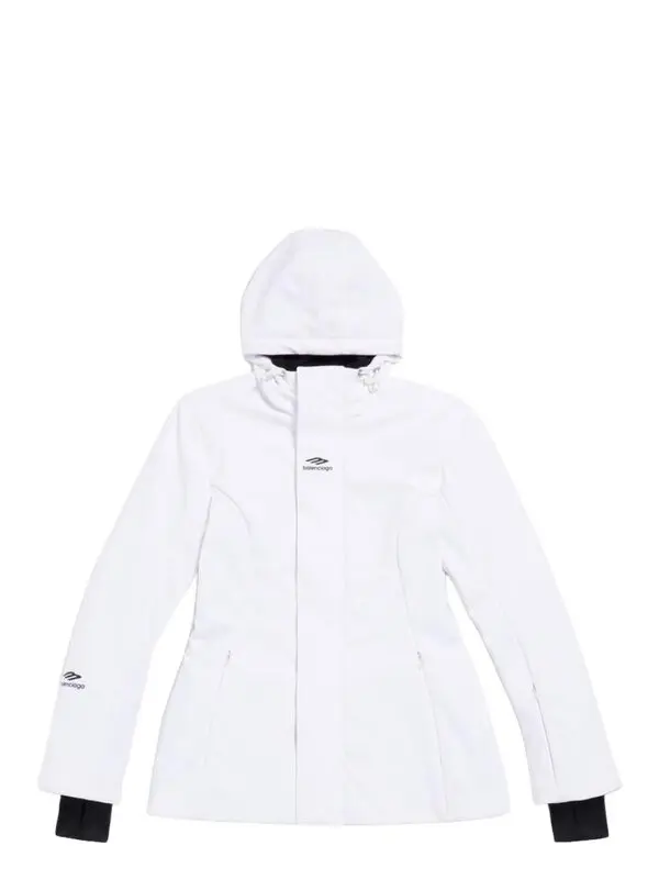 Balenciaga 3b Icon Ski Hourglass Parka - White