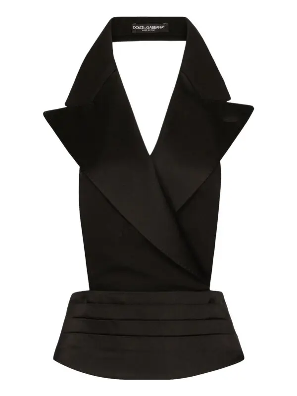 Dolce & Gabbana Double-breasted Satin Vest - Black