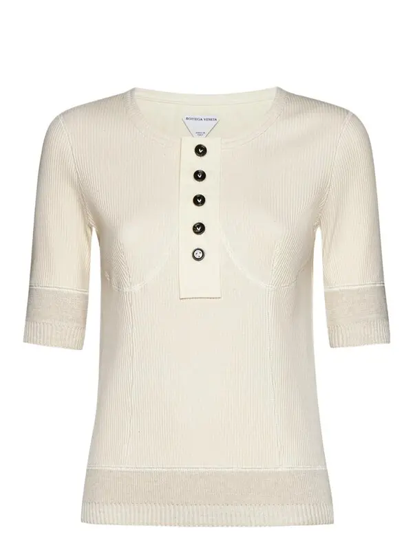 Bottega Veneta Slim Fit Ribbed Knit Top - No