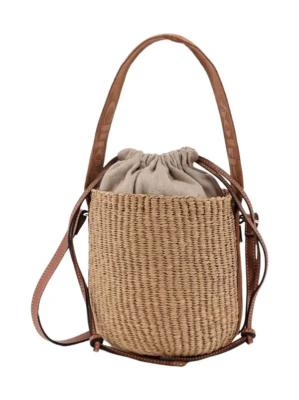 Chloé Woody Small Drawstring Basket Bag - Brown
