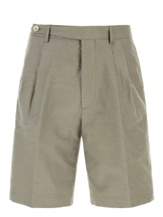 Brunello Cucinelli Pleated Bermuda Shorts - Nude