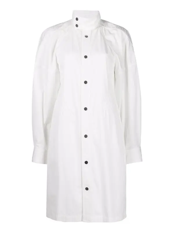 Bottega Veneta Long Sleeve Shirt Dress - White