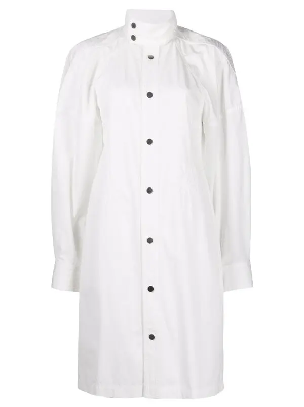 Bottega Veneta Long Sleeve Shirt Dress - White