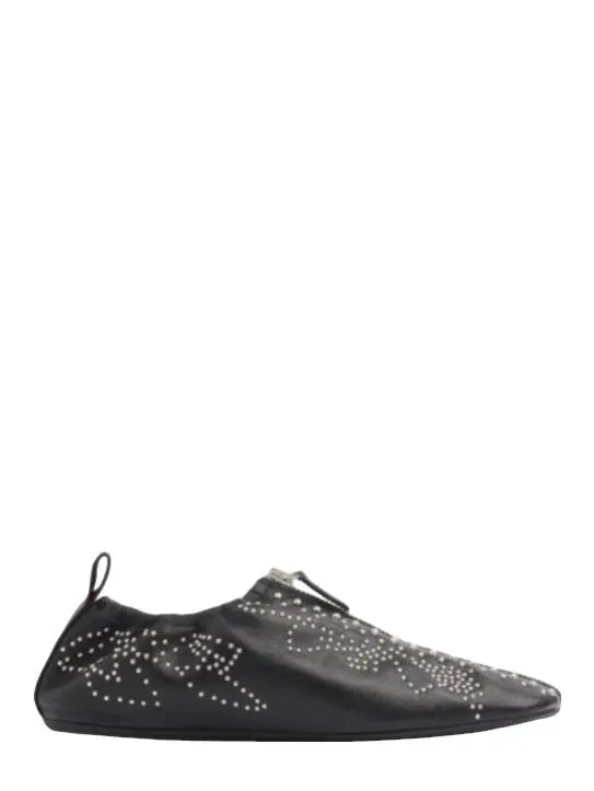 Chloé Susanna Studded Zip Flats - Black