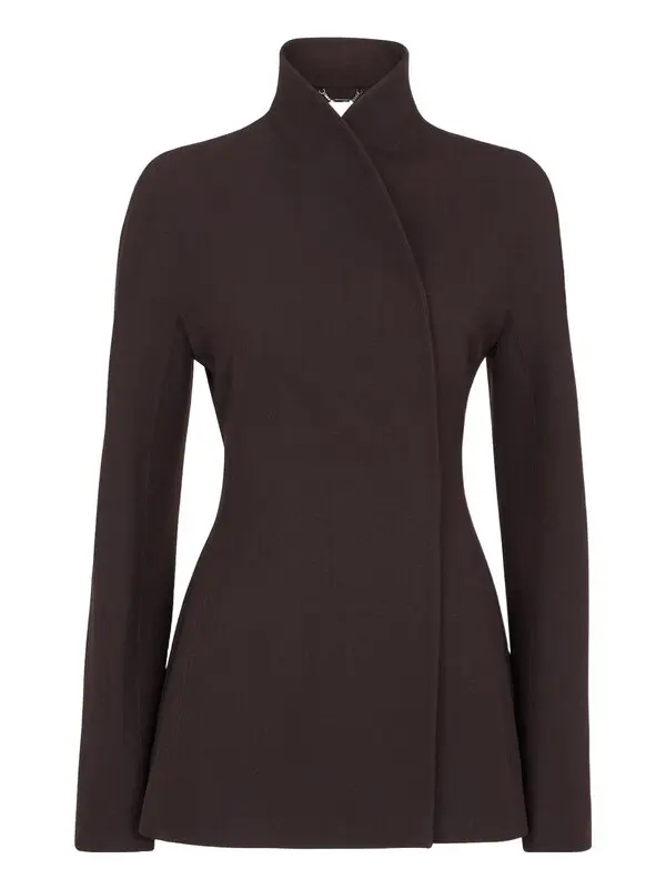 Fendi High-neck Wrap Tailored Jacket - Dark Purple