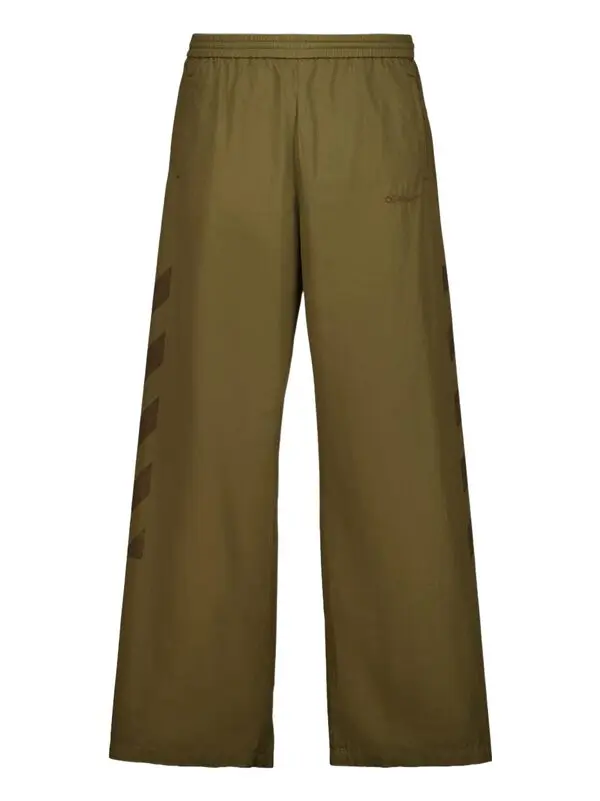 Off-White Wide-leg Diagonal Track Pants - Military Green