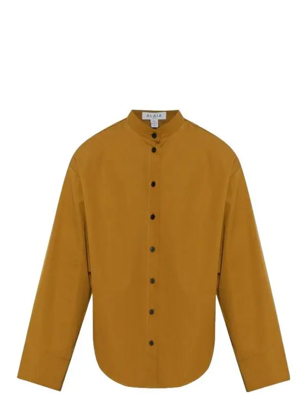 Alaïa Layered Poplin Shirt - Brown