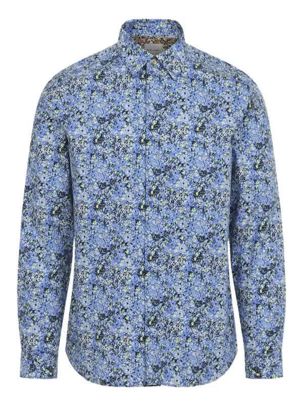Paul Smith Slim Fit Floral Shirt - Blue