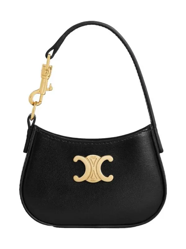 Celine Micro Tilly Bag In Shiny Calfskin - Black