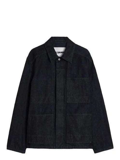 JIL SANDER Button Detailed Straight Hem Overshirt - Magnet