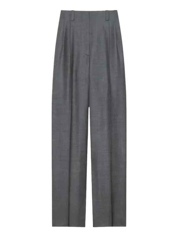 Givenchy Double Pleated Wool Trousers - Grey