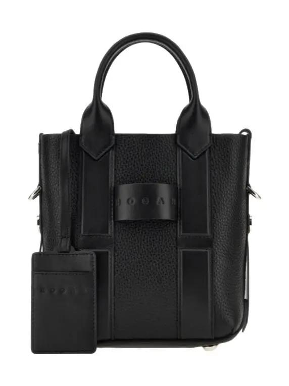 Hogan Script Small Shopping Bag - Black