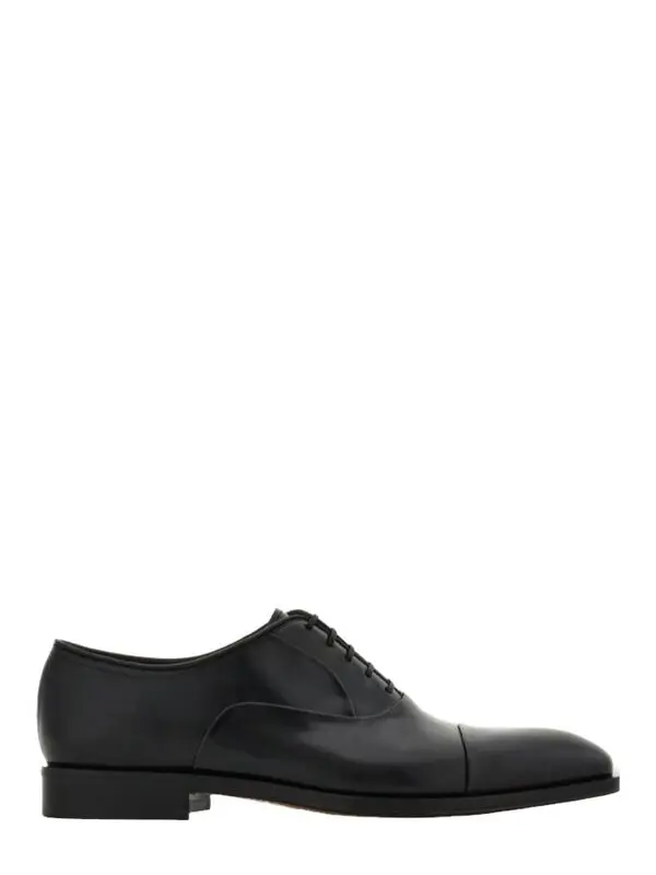 FERRAGAMO Oxford Cap Toe Lace-up Shoes - Black