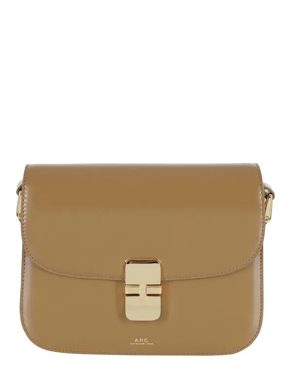 A.p.c. Grace Small Shoulder Bag With Logo Detail - Brown