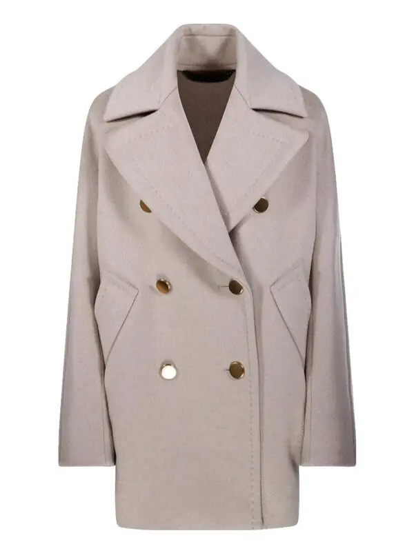 Max Mara Double-breasted Long-sleeved Coat - Nude