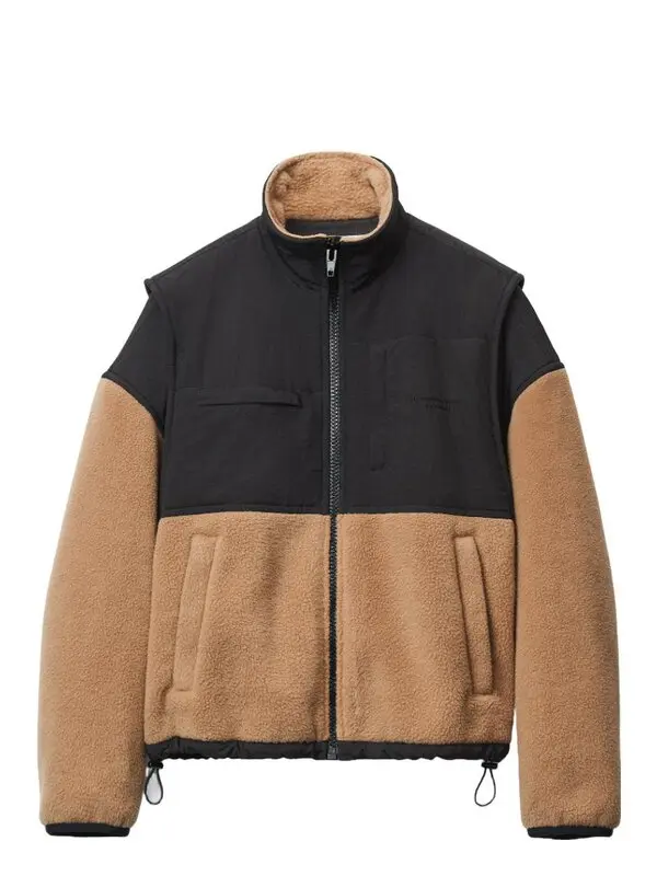 Alexander Wang Panelled Zip Fleece Jacket - Black