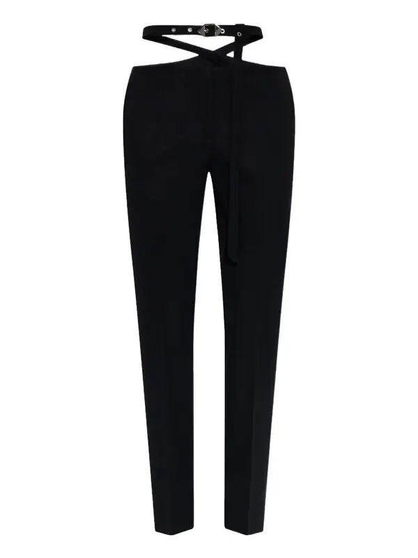 Attico The Cut-out Detailed Trousers - Black