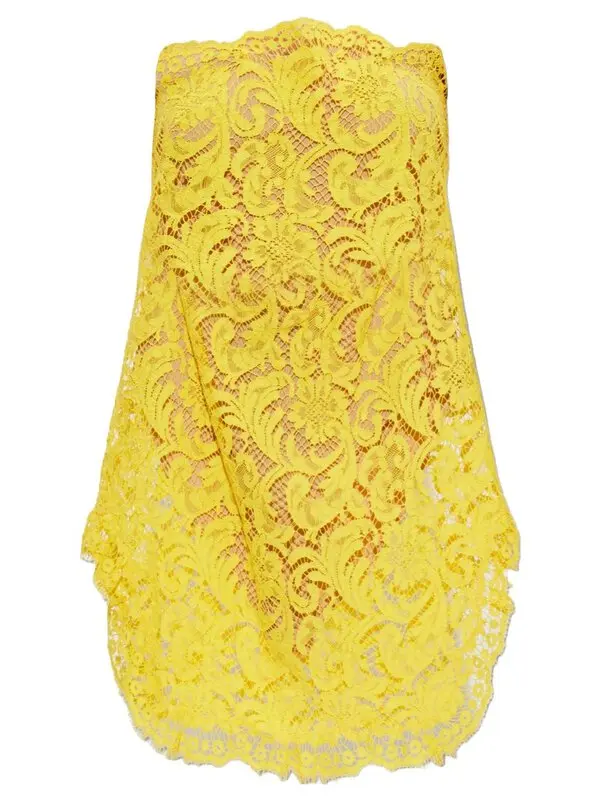 Dsquared2 Strapless Lace Mini Dress - Yellow