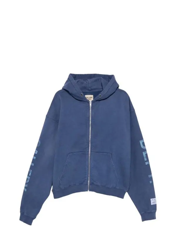 GALLERY DEPT. Long-sleeved Hooded Sweatshirt With Zip Closure - Blue