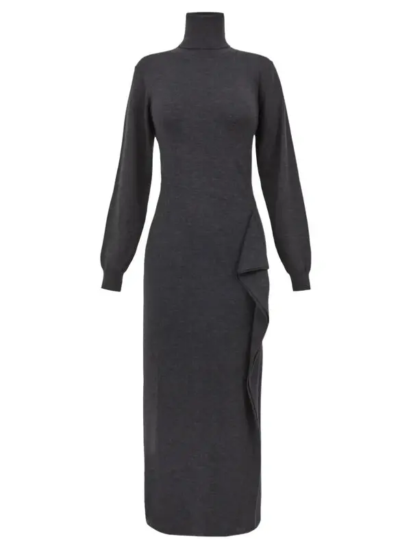 P.a.r.o.s.h Long-sleeved Midi Dress - Black