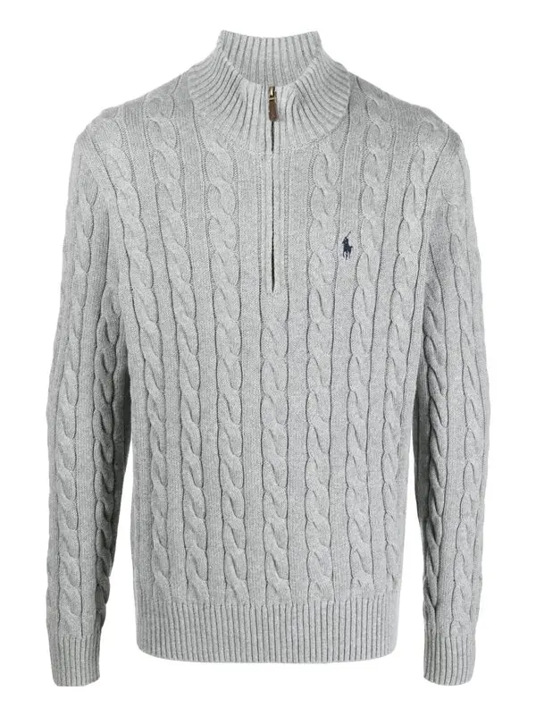 Polo Ralph Lauren Cable Knit Half-zip Sweater - Gray