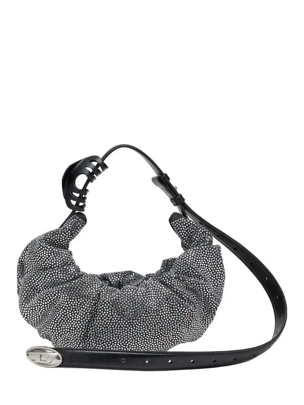DIESEL® Embellished Scrunched Shoulder Bag - Black