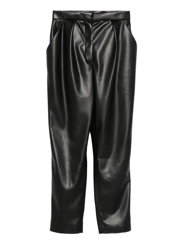 Balmain High-waisted Pleated Trousers - Black