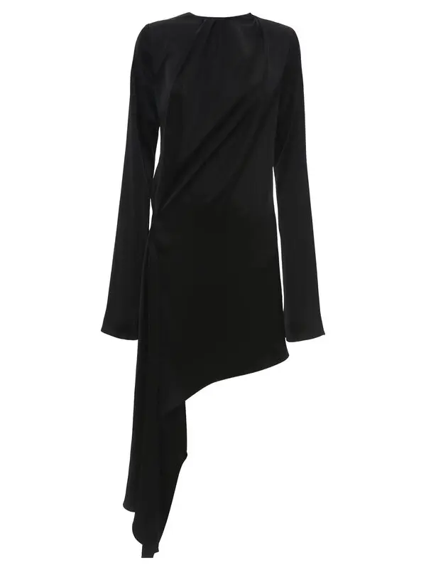 J.W.ANDERSON Long-sleeve Asymmetric-hem Dress - Black