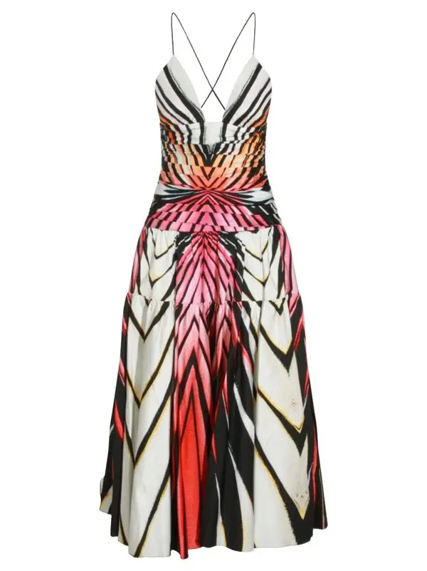 Roberto Cavalli Geometric Print Midi Dress - Multicolor