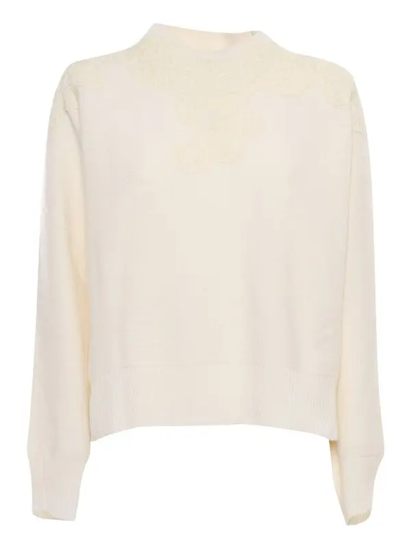 Ermanno Scervino Lace Decorative Sweater - White