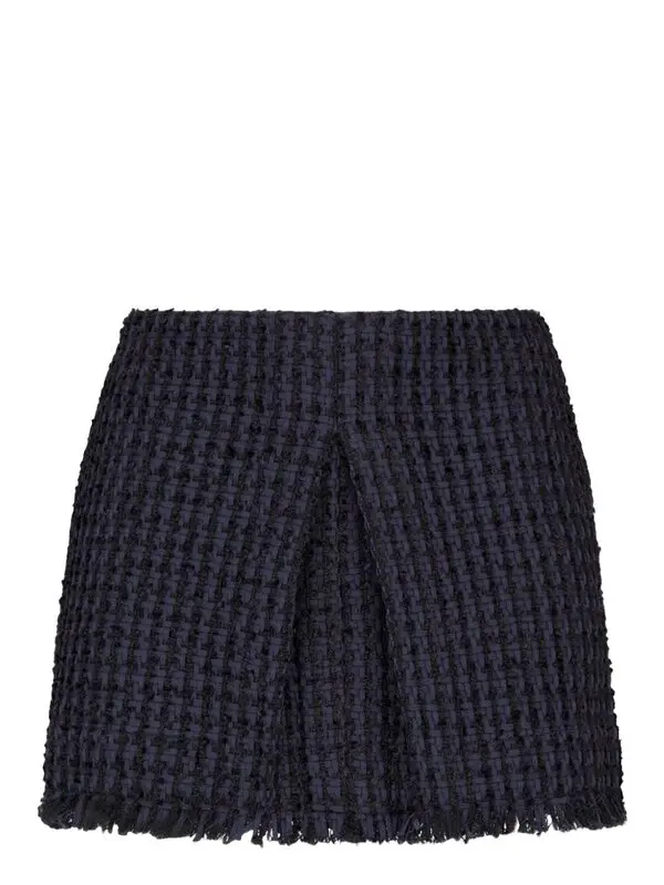 Dsquared2 Tweed Frayed-hem Miniskirt - Black