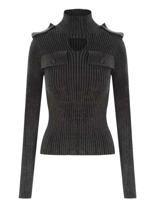 Bottega Veneta Rib-knit Cut-out Jumper - Green