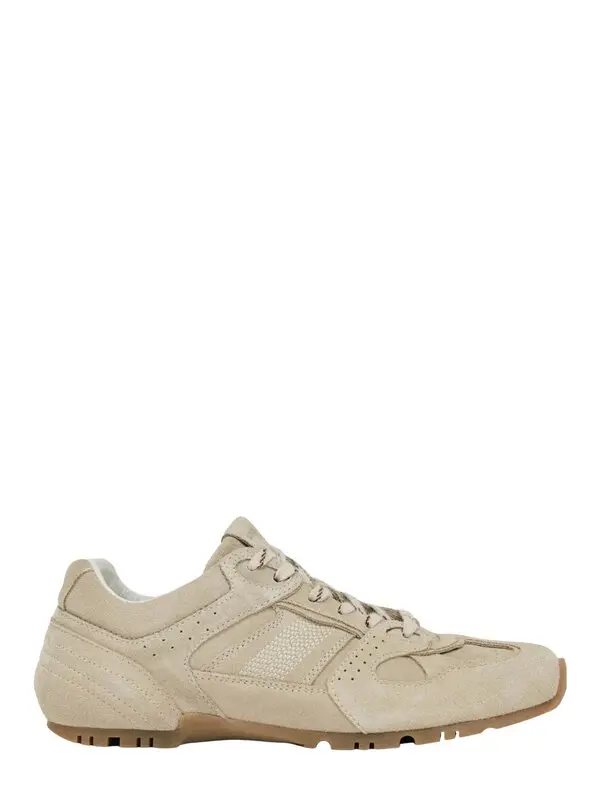 ALOHAS Suede Leather Lace Up Sneakers - Suede Cream
