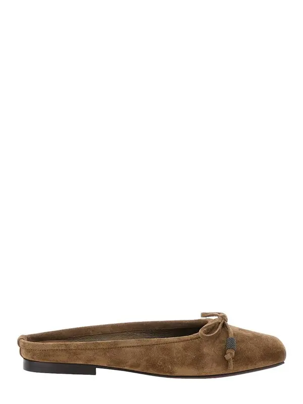 Brunello Cucinelli Monili Detail Ballet Flats - Brown